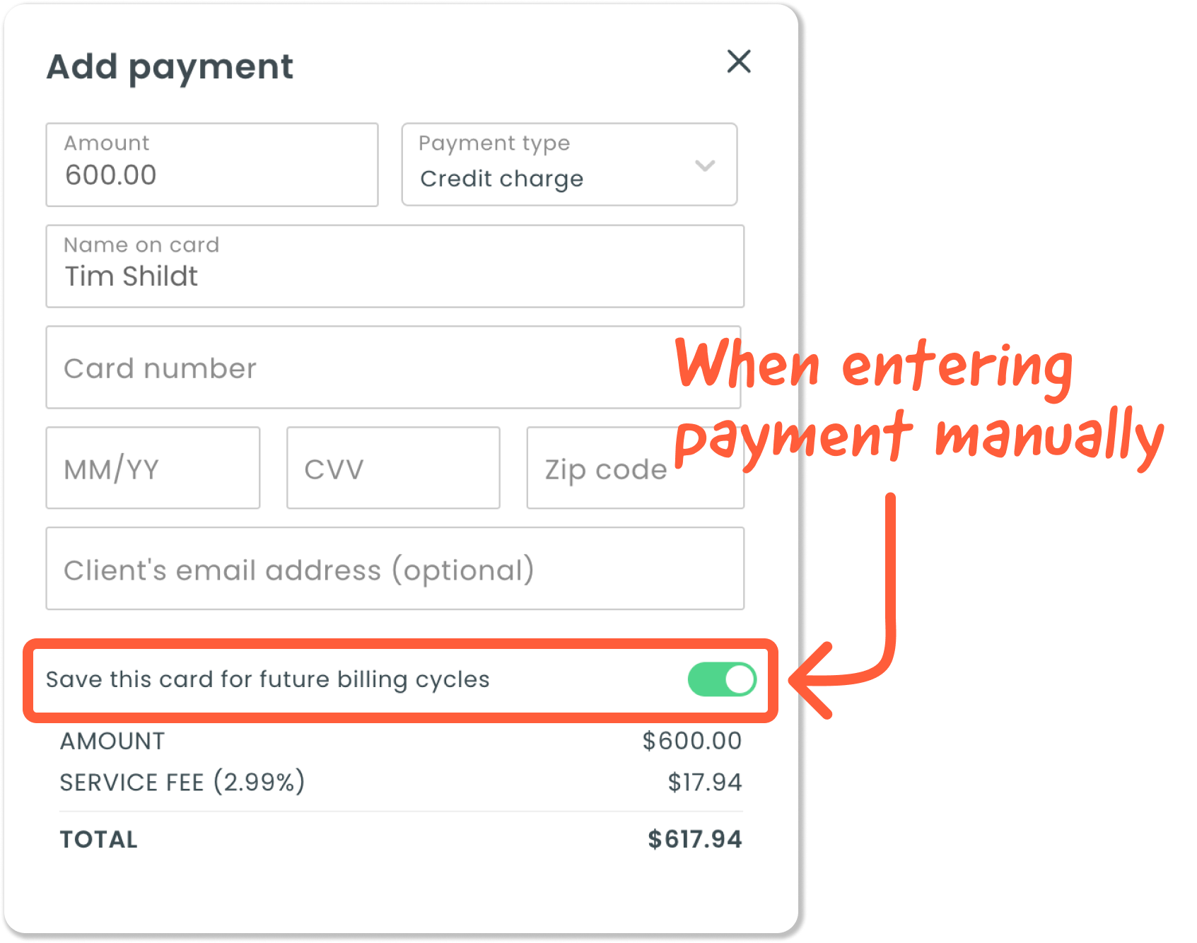 How to add a card on file for clients – Workiz