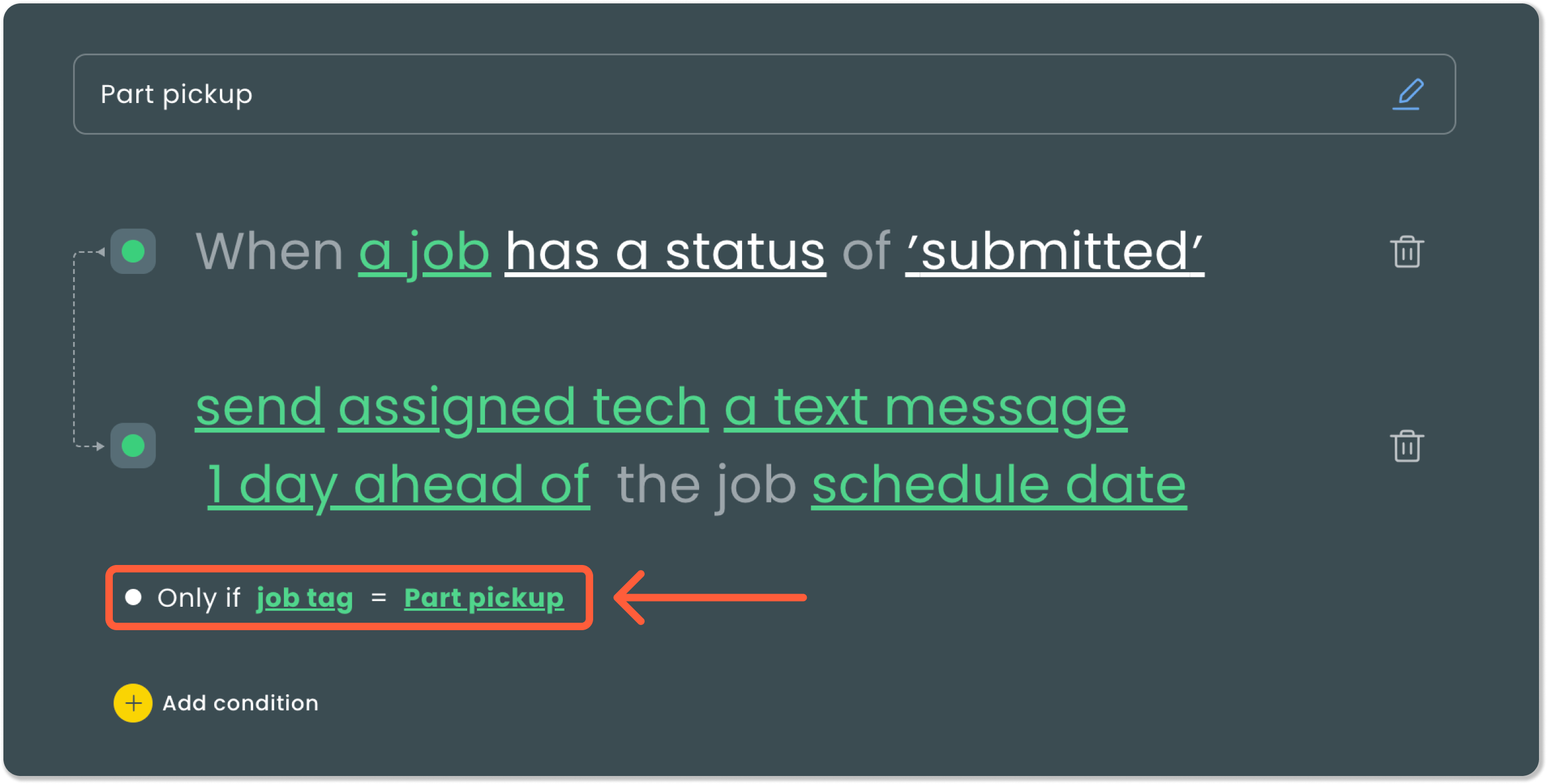 Adding conditions to your automation rules – Workiz
