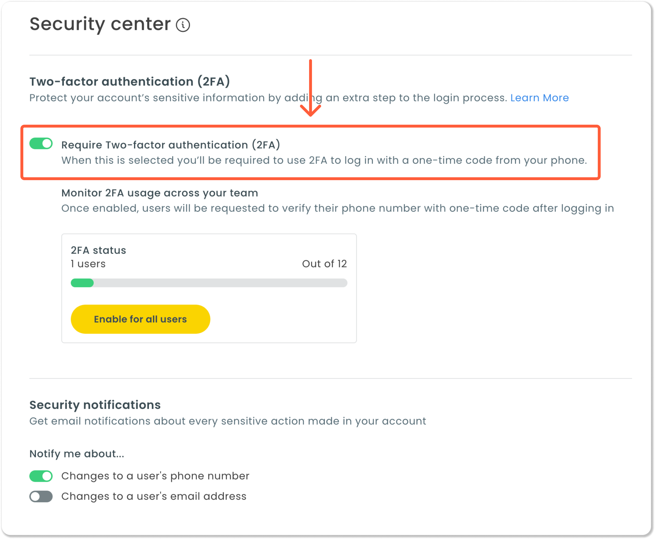 Enabling two-factor authentication – Workiz