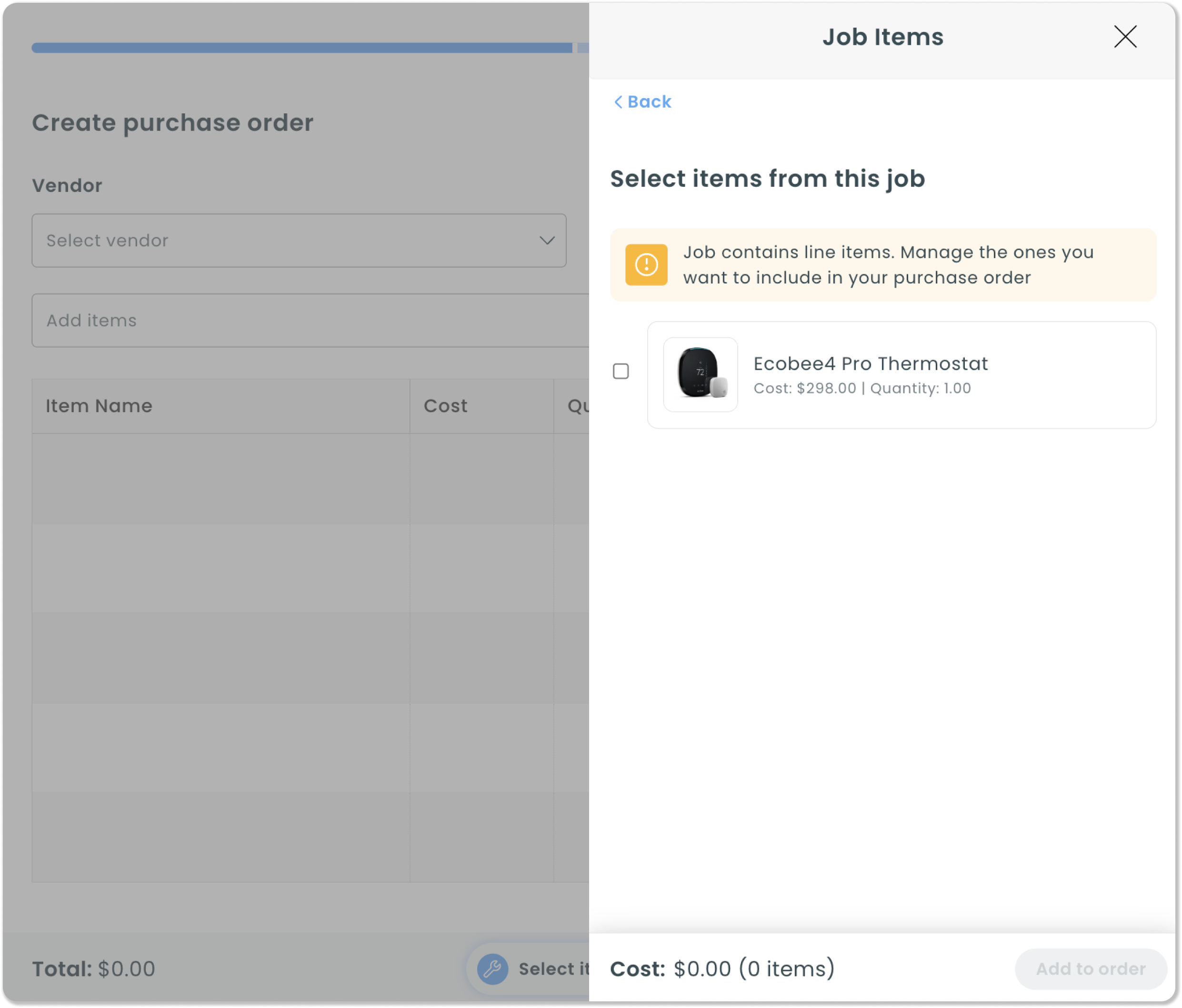 Creating and sending purchase orders – Workiz