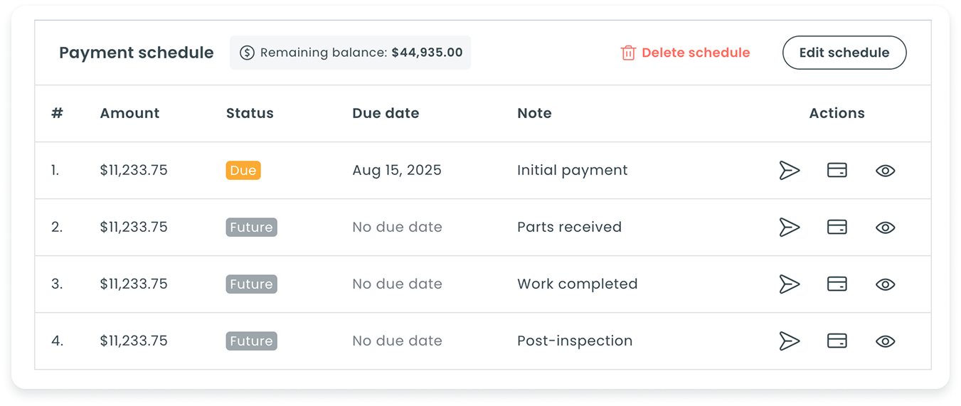 Managing billing milestones with Payment Schedules – Workiz